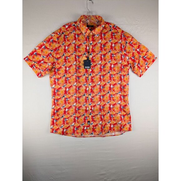Benson | Shirts | Benson Shirt Mens Large Orange Flowers Floral ...